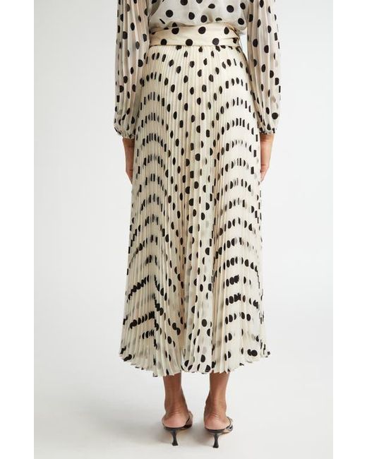 Zimmermann Sunray Polka Dot Pleated Skirt in Natural | Lyst