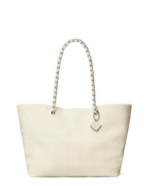Tory Burch Ella Chain Terry Cloth Tote in Natural | Lyst