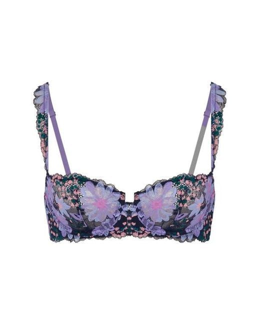 Savage x Fenty Fleur Fantasy Unlined Balconette Bra in Blue | Lyst