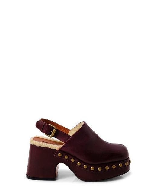Free People Autumn Studded Slingback Platform Clog in Red | Lyst