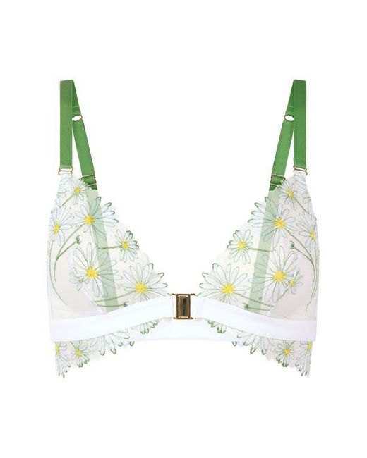 Huit Dance Des Fleurs Embroidered Mesh Bralette | Lyst