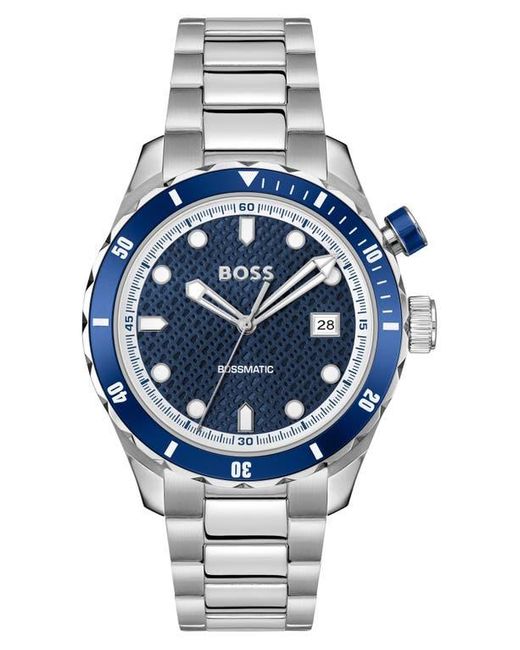 BOSS Matic Bracelet Watch, 42Mm in Blue for Men | Lyst