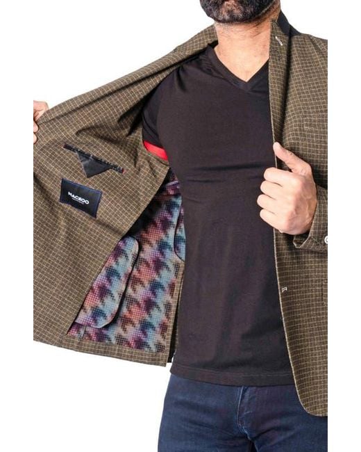 Maceoo Descartes Unconstructed Check Vortex Blazer in Black for Men | Lyst
