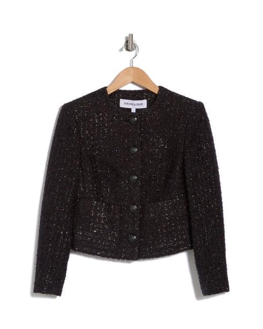 Veronica Beard Nathan Shimmer Tweed Jacket in Black | Lyst