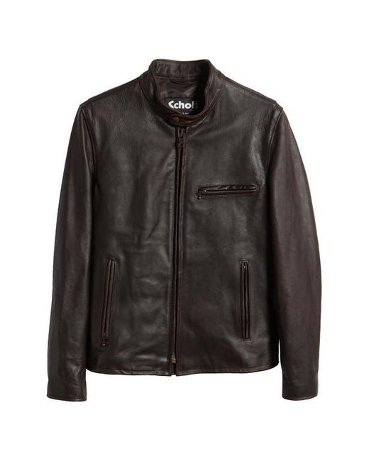 Schott Nyc Café Racer Cowhide Leather Jacket in Black for Men | Lyst Schott Nyc Café Racer Cowhide Leather Jacket in Black for Men | Lyst