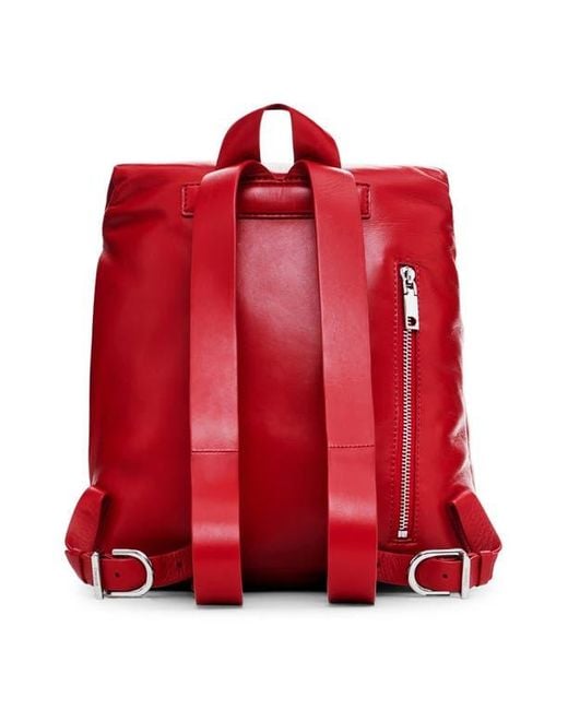 Desigual Mini Sheepskin Leather Backpack in Red | Lyst