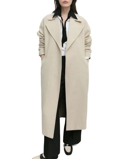 Mango Manteco Wool Blend Oversize Longline Coat in White | Lyst