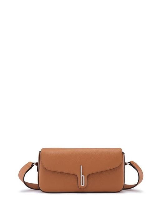 BEHNO Claudia Pebble Leather Crossbody Bag in Brown | Lyst