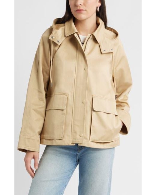 Caslon Cotton Parka With Removable Hood in Natural | Lyst