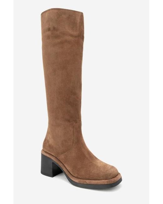 Forever & Always Shoes Fros Leather Knee High Boot in Brown | Lyst