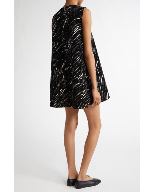 Marni Flocked Crayon Print Denim Minidress in Black | Lyst