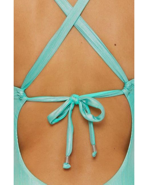 Becca Origami Cutout One-Piece Swimsuit in Blue | Lyst