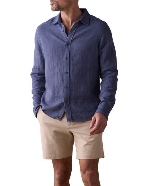 The Normal Brand Kalo Cotton Gauze Button-Up Shirt in Blue for Men | Lyst