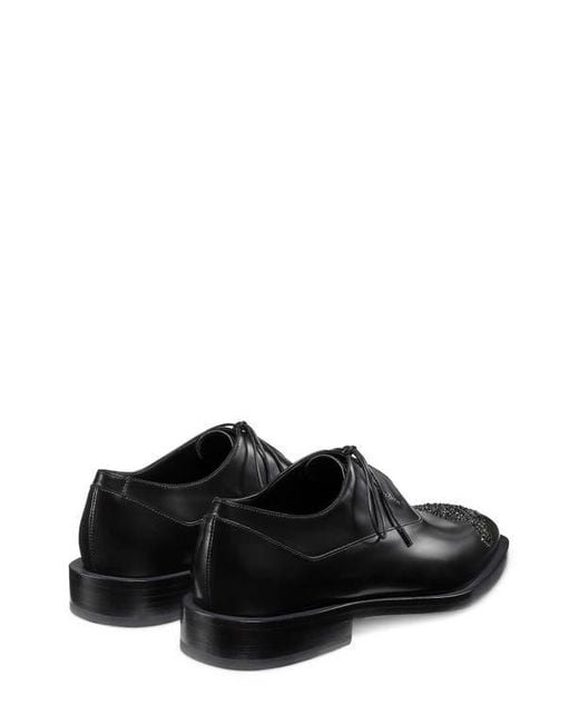 Stuart Weitzman Royce Runway Embellished Wingtip Oxford in Black for ...