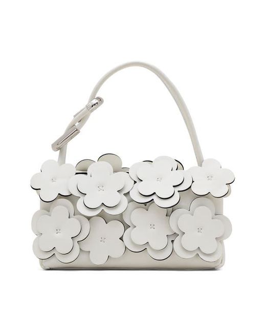 Marc Jacobs The Mini Dual Daisy Appliqué Leather Top Handle Bag in Gray | Lyst