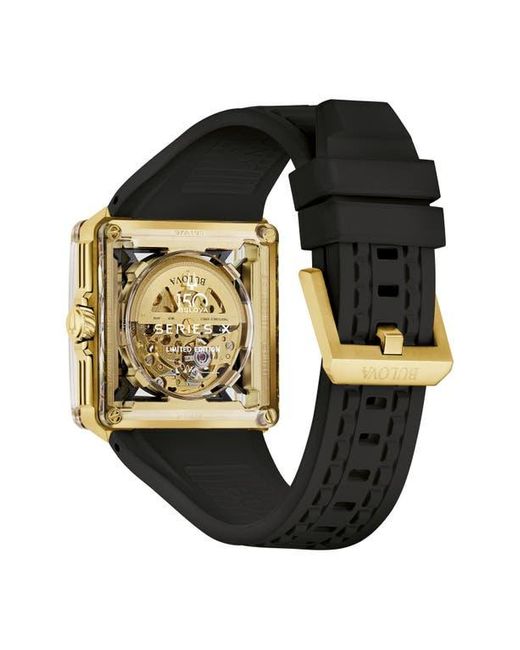 Bulova Marc Anthony Series X Skeleton Automatic Rubber Strap Watch ...