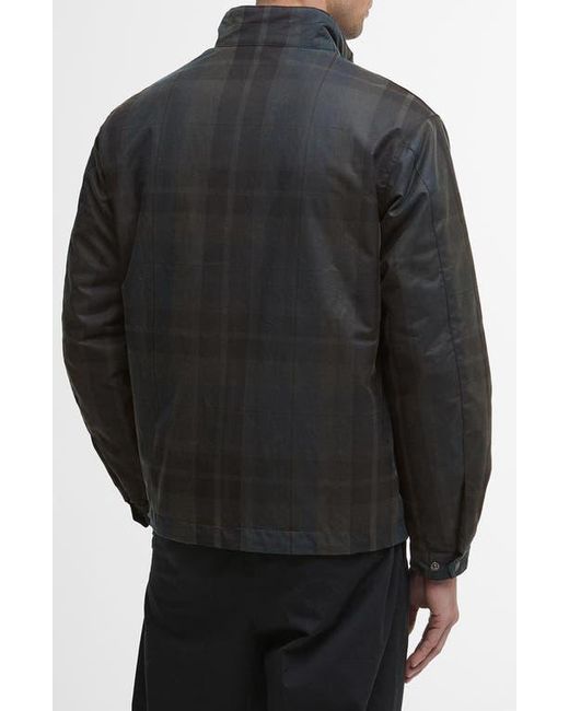 Barbour Check Harrington Waxed Cotton Jacket in Black for Men | Lyst