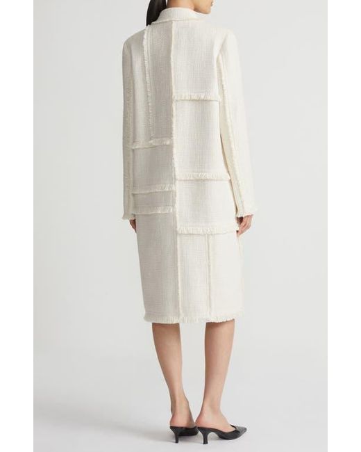 Lafayette 148 New York Hand Fringed Patchwork Bouclé Tweed Coat in ...