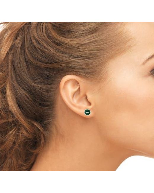 Donatello Gian Sterling Malachite Button Studs in Green | Lyst
