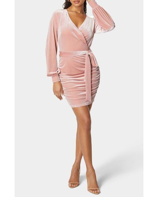 Bebe Velvet Utility Minidress in Pink | Lyst
