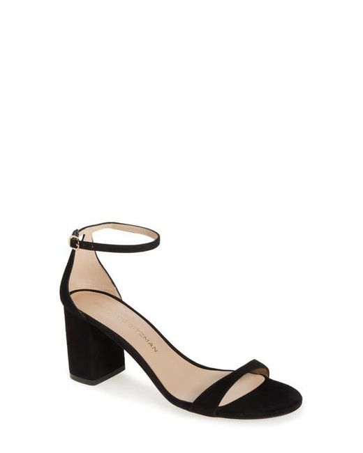 Stuart Weitzman Nudistarc 75 Block Sandal in Black | Lyst