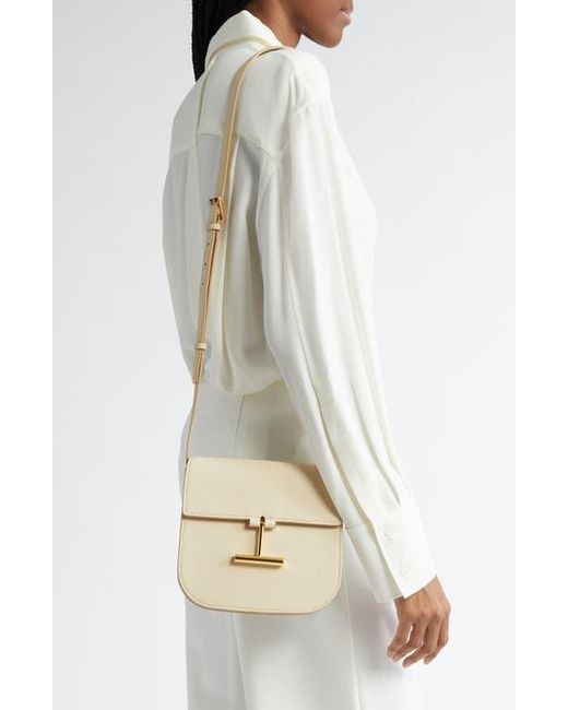 Tom Ford Mini Tara Grained Leather Crossbody Bag in Natural | Lyst