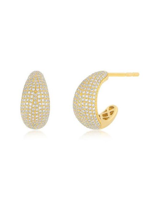 EF Collection Jumbo Dome Pavè Diamond Hoop Earrings in Metallic | Lyst