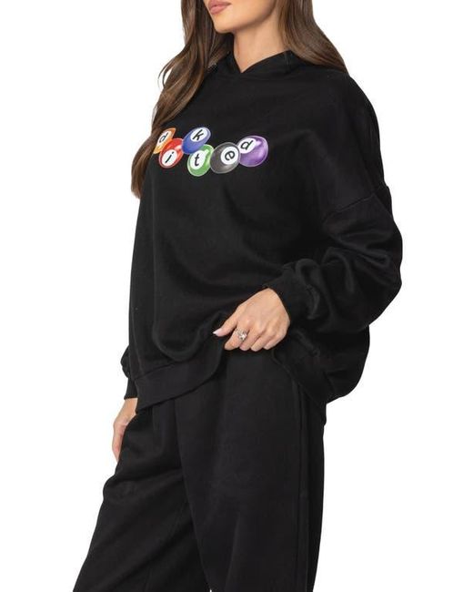 Edikted Billiard Logo Oversize Hoodie in Black | Lyst
