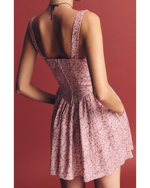 Reformation Daria Print Linen Minidress in Pink | Lyst