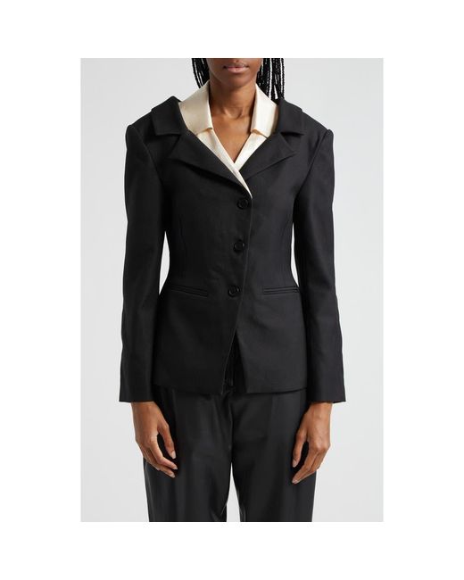 Stine Goya Double Collar Jacket in Black | Lyst