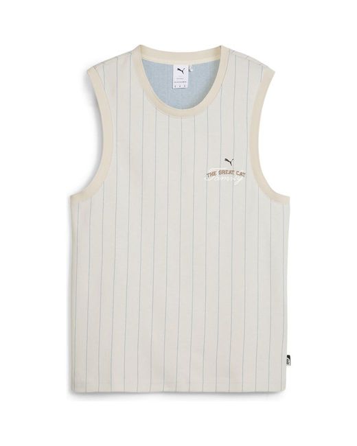 PUMA Basketball Nostalgia Pinstripe Tank in White for Men | Lyst