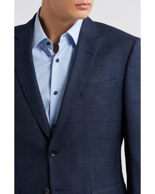 BOSS Huge Windowpane Check Wool Blend Suit in Blue for Men | Lyst