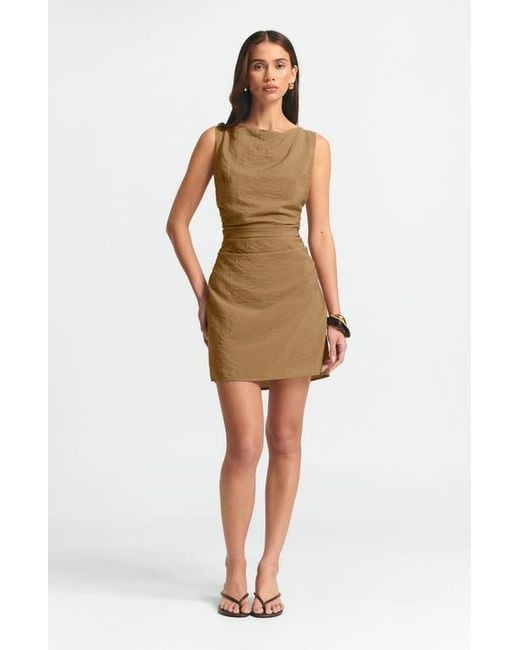 ST MRLO Sara Mini Dress in Natural | Lyst