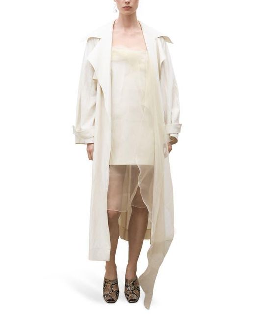 Mango Oversize Trench Coat in Natural | Lyst