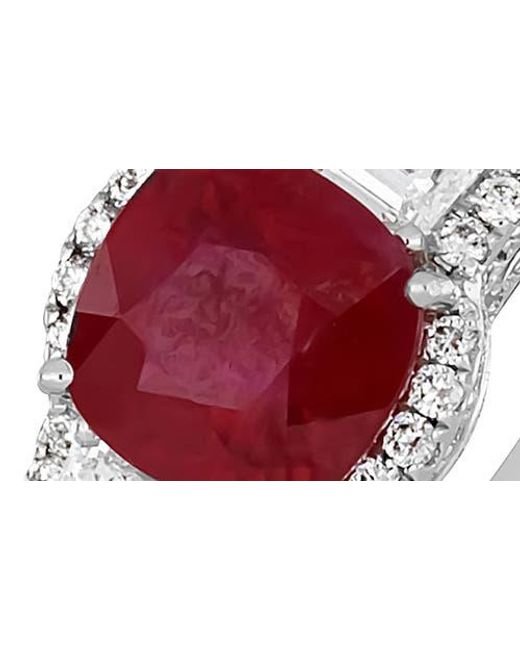 Bony Levy El Mar Cushion Cut Ruby & Diamond Ring in Red | Lyst