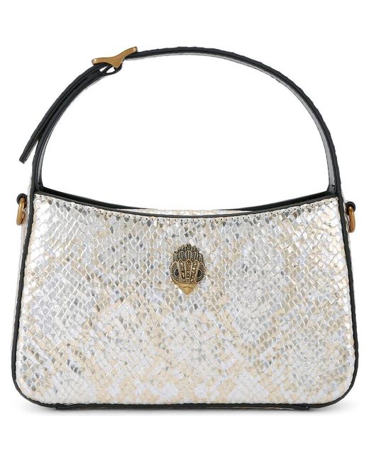 Kurt Geiger Mini Bond Embossed Recycled Leather Top Handle Bag in Gray ...