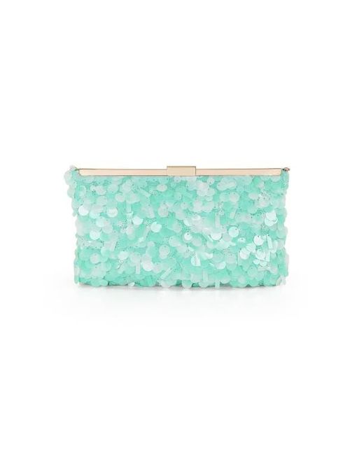 Badgley Mischka Briar Mixed Sequin Hinged Frame Clutch in Blue | Lyst