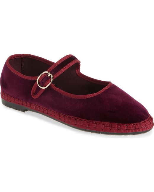 Flabelus Lucrecia Mary Jane Flat in Red | Lyst
