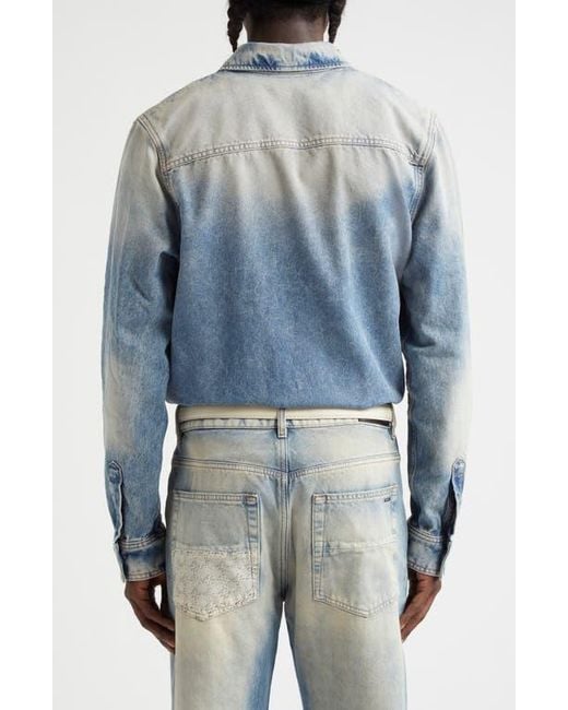 Amiri Quad Interior Denim Button-Up Shirt in Blue for Men | Lyst