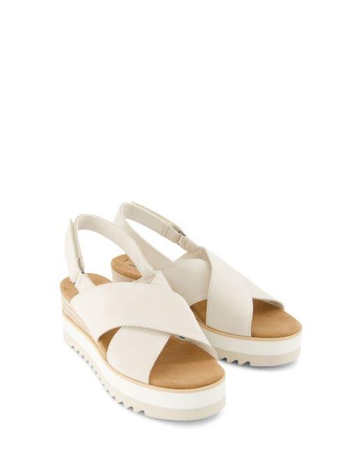 TOMS Diana Crossover Platform Wedge Sandal in Natural | Lyst