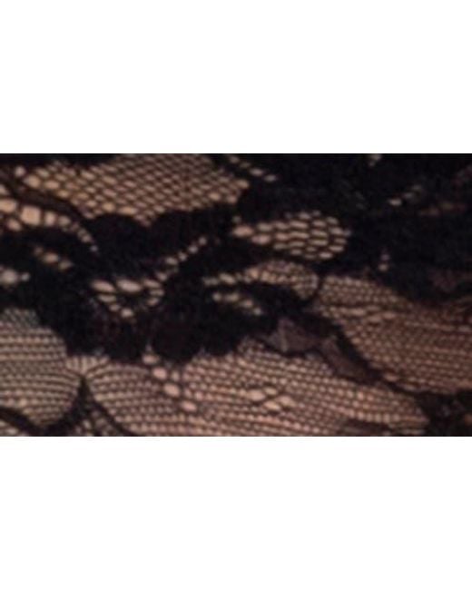 MAPALE Floral Lace Underwire Bra & Open Back Panties Set in Black | Lyst