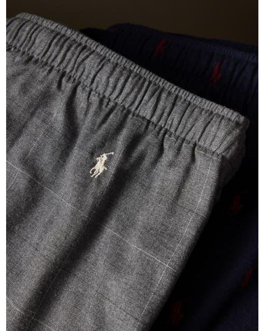 Polo Ralph Lauren Big & Tall Windowpane Plaid Flannel Pants in Gray for ...
