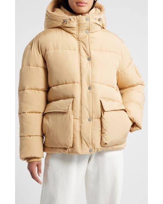 UGG Kennedy Water Resistant Hooded Puffer Jacket in Natural | Lyst