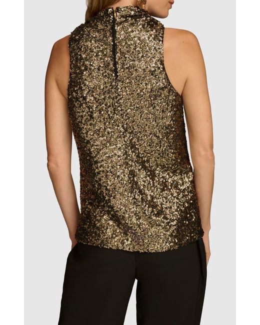 Donna Karan Sequin Cowl Neck Sleeveless Top | Lyst