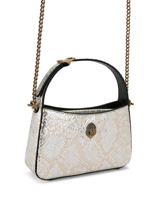 Kurt Geiger Mini Bond Embossed Recycled Leather Top Handle Bag in Gray ...