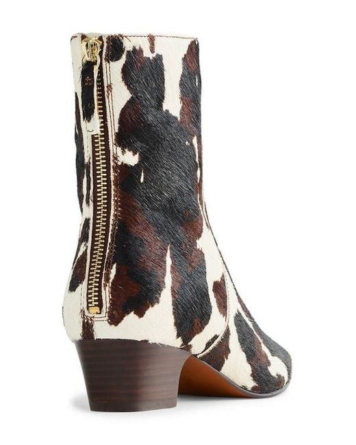 Madewell The Lexie Genuine Calf Hair Bootie in Black | Lyst