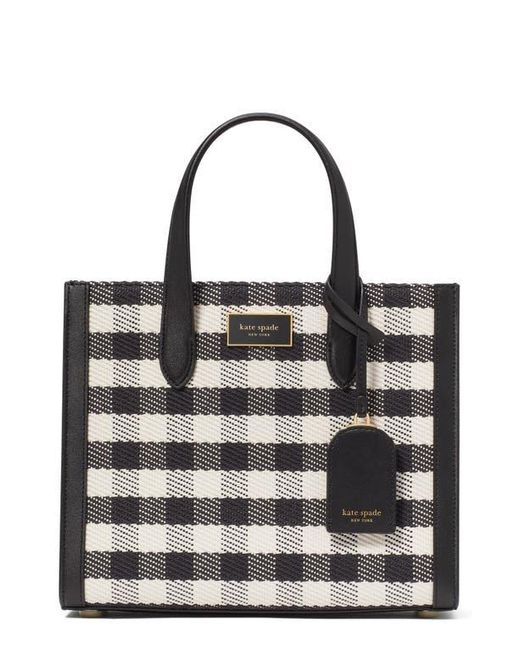Kate Spade Manhattan Gingham Tweed Tote in Black | Lyst