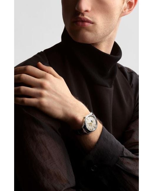 Longines Flagship Heritage Moonphase Automatic Alligator Embossed ...