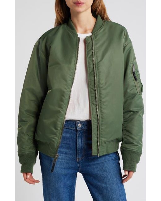 Schott Nyc Nylon Ma-1 Flight Jacket in Green | Lyst