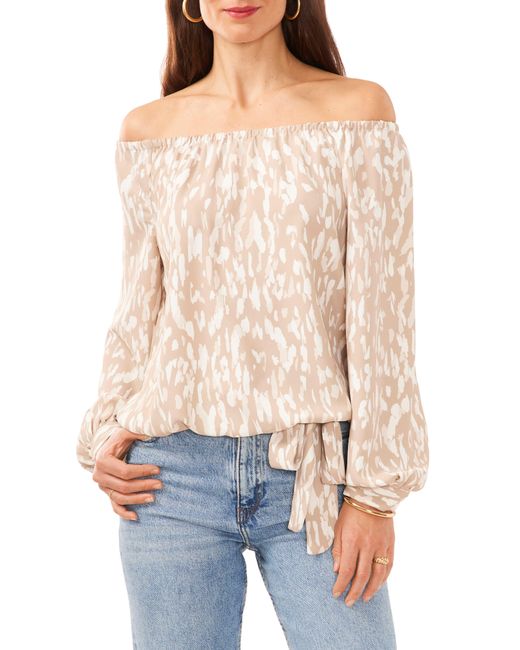Vince Camuto Print Off The Shoulder Top Lyst